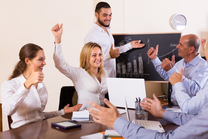 Business People during Conference Call Stock Image - Image of managers ...