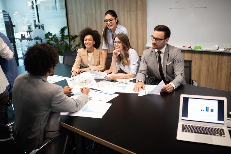 Business People Conference and Meeting in Modern Office Stock Image ...