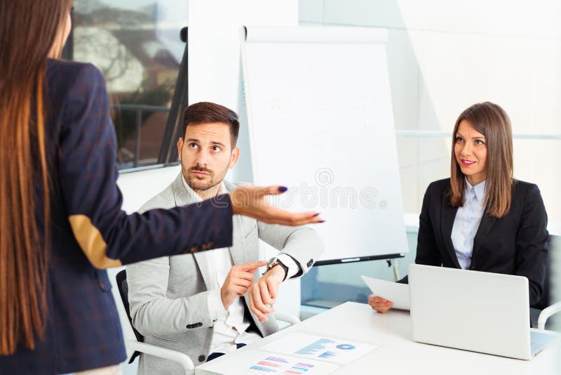 Business People Conflict Problem Working in Team Together Stock Image ...