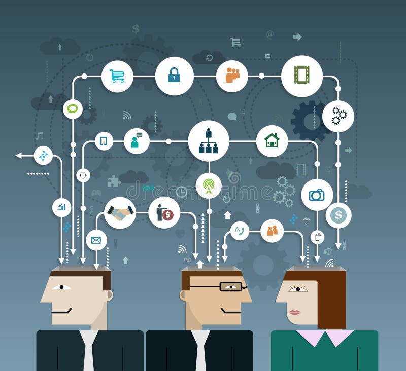 Business Connection To Customers on Cloud Concept.business Public ...