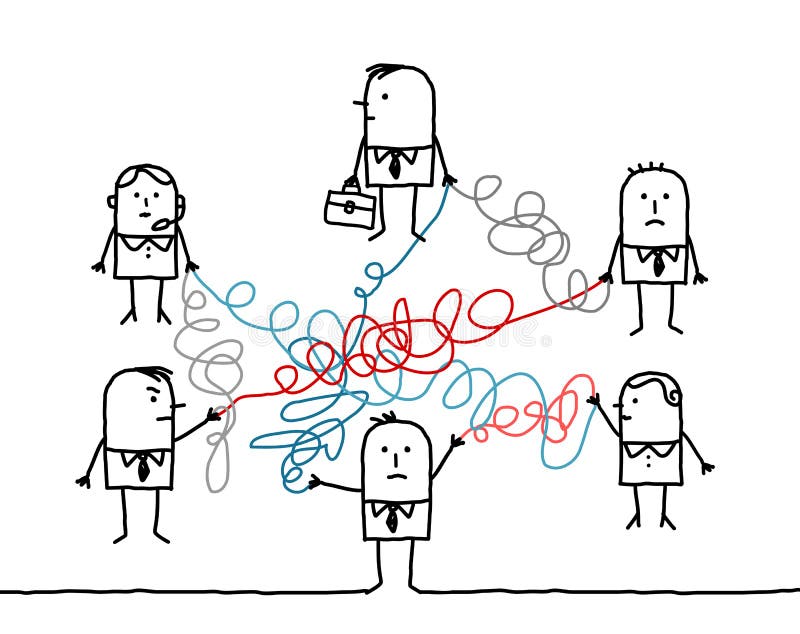 Business People Connected by Tangled Strings Stock Vector ...