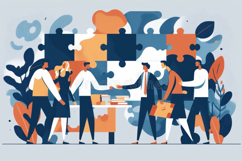 Business People Connecting Puzzle Elements for Business Teamwork ...