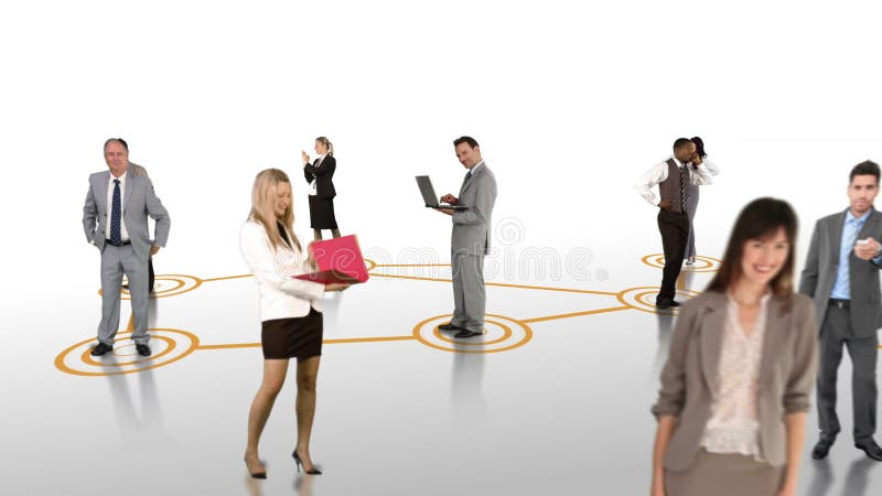 Businesswoman and Businessman in Front of Their Team Stock Footage ...