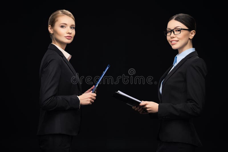 Business People Connecting during Work and Using Clipboards, Business ...