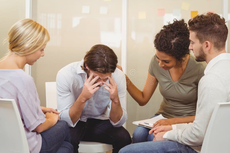 Executives Consoling Their Colleague Stock Image - Image of business ...