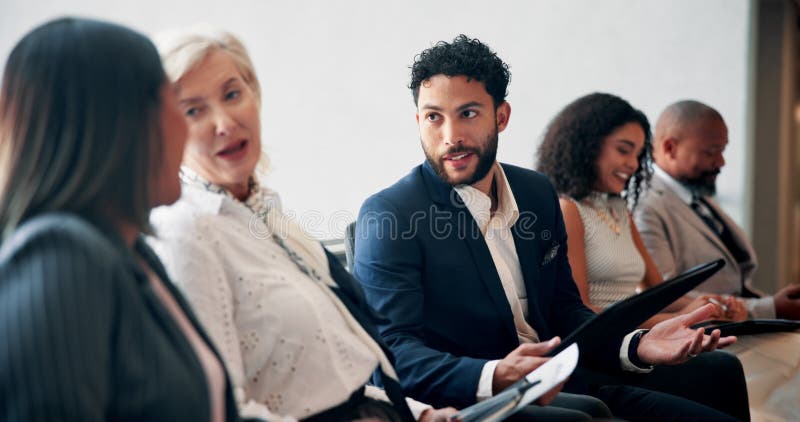 Business People, Convention and Audience in Discussion, Talking and ...