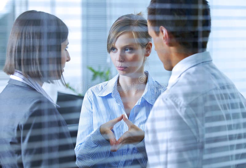 Business People Conversing in Office Stock Image - Image of ...