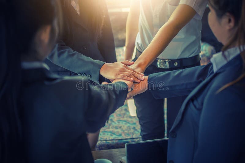 Business People Coordinate Hands. Concept Teamwork. Stock Photo - Image ...