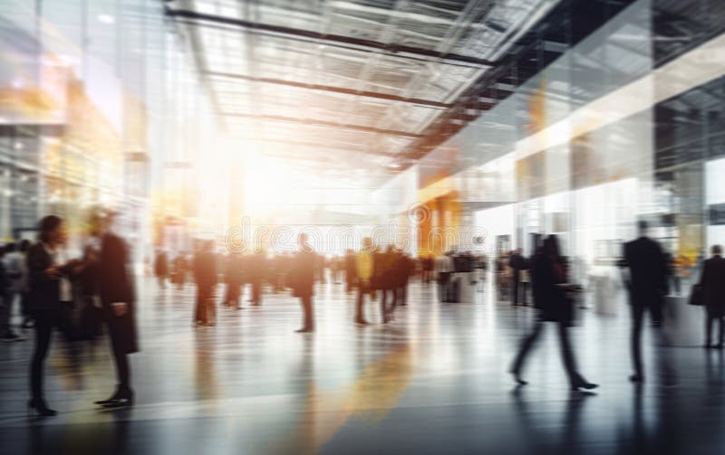 Business People in Corporate Building. Motion Blur Effect. Generative Ai Stock Photo - Image of ...