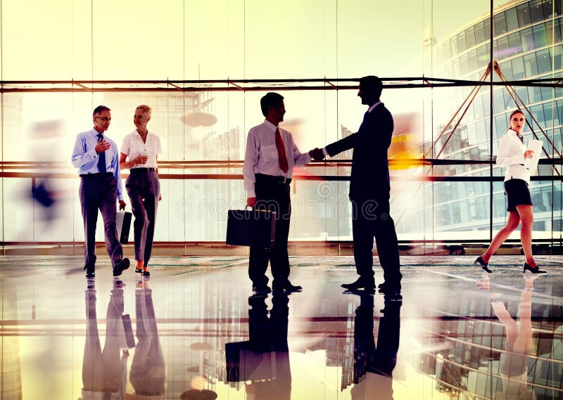 Business People Corporate Connection Greeting Handshake Concept Stock ...