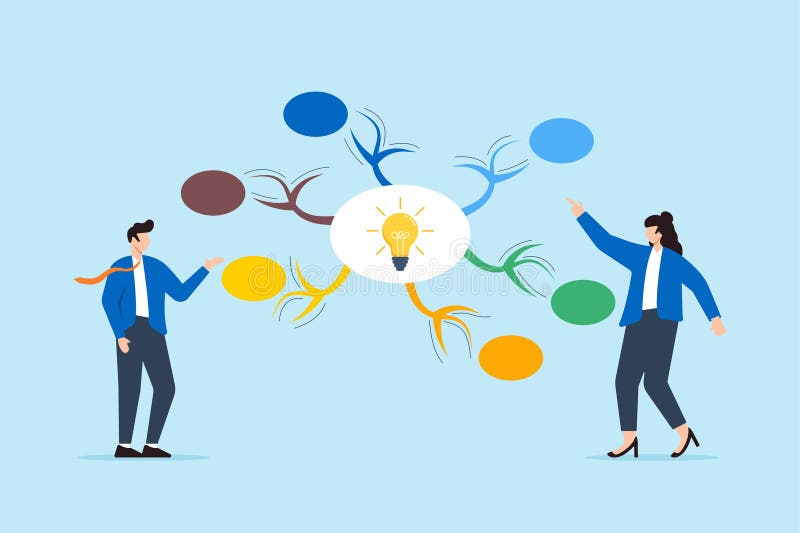 Business People Creating Mind Map Diagram for Easy Understanding Stock ...