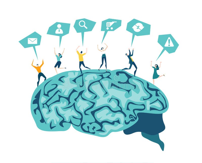 Business People, Creative Team Running Over the Brain. Creating New ...