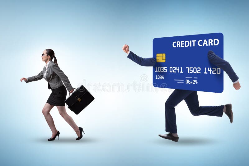 Business People in the Credit Card Debt Concept Stock Illustration ...
