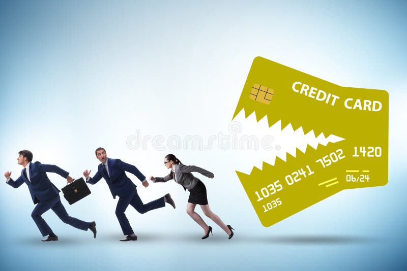 Business People in Credit Card Debt Concept Stock Image - Image of ...