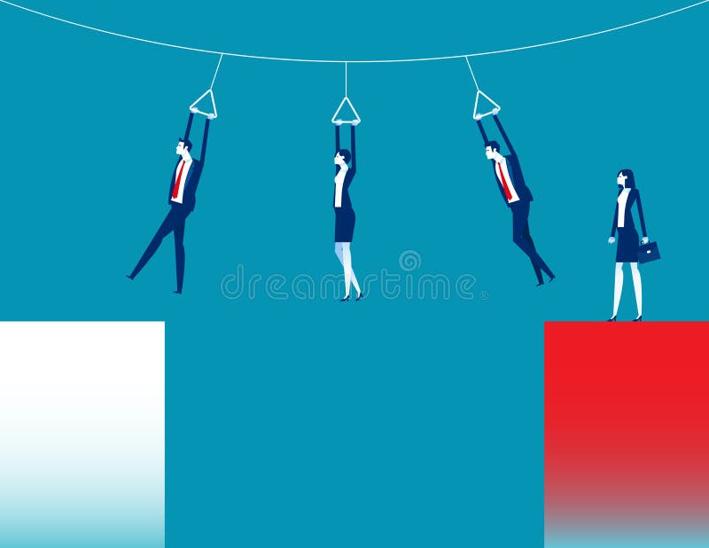 Business People on Dangers Rope. Risk and Competition in Business Life ...