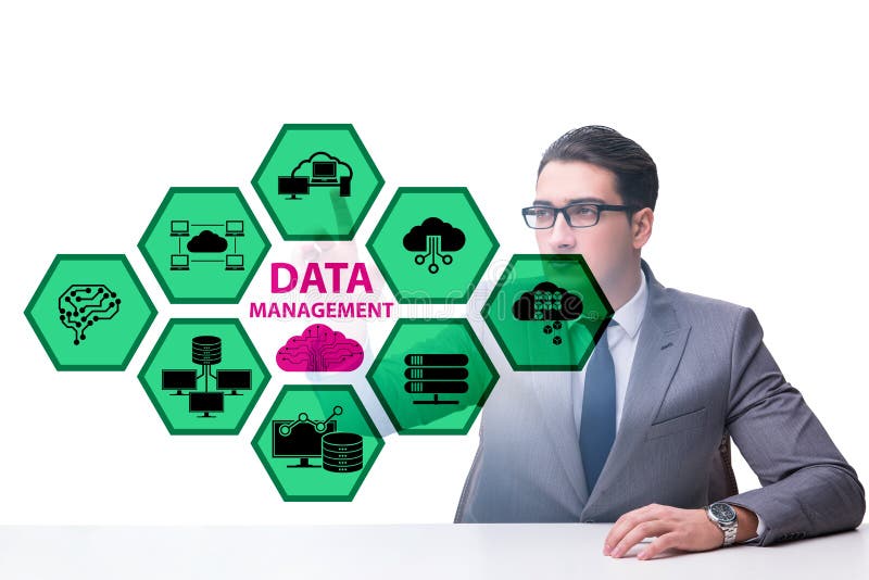 Business People in Data Management Concept Stock Illustration ...