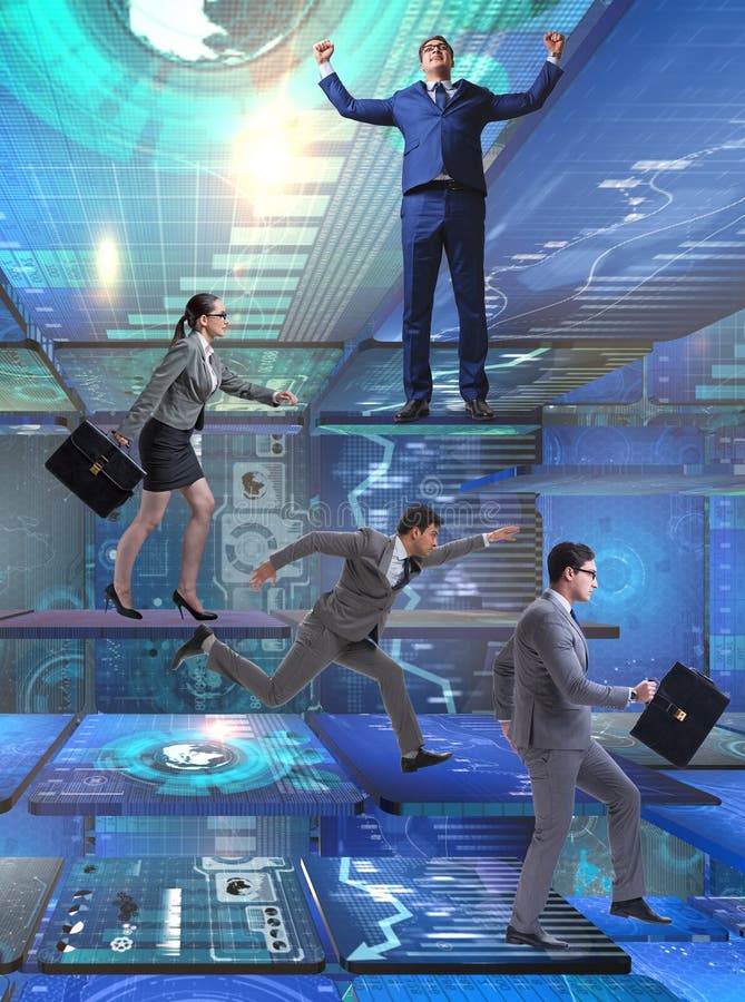 Business People in Data Management Concept Stock Image - Image of floor ...