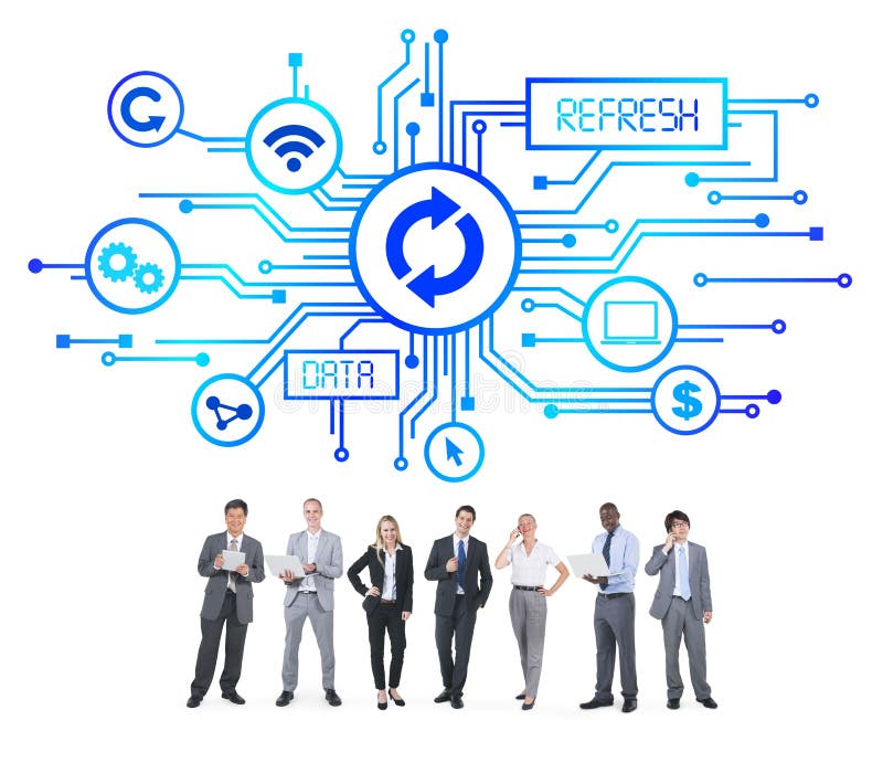 Business People with Data and Refresh Concepts Stock Image - Image of ...