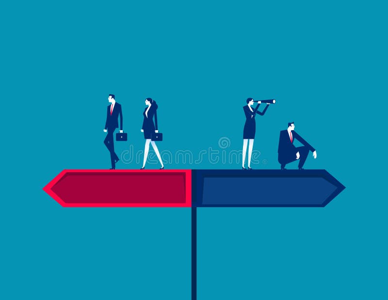 Business People with Direction Signs. Business Vector Concept Stock ...