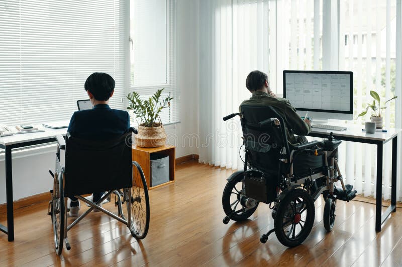 Business People with Disability Working in Office Stock Image - Image ...