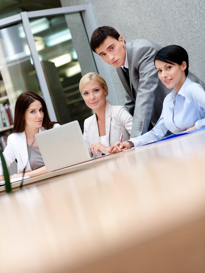 Business People Group in a Meeting at Office Stock Photo - Image of ...