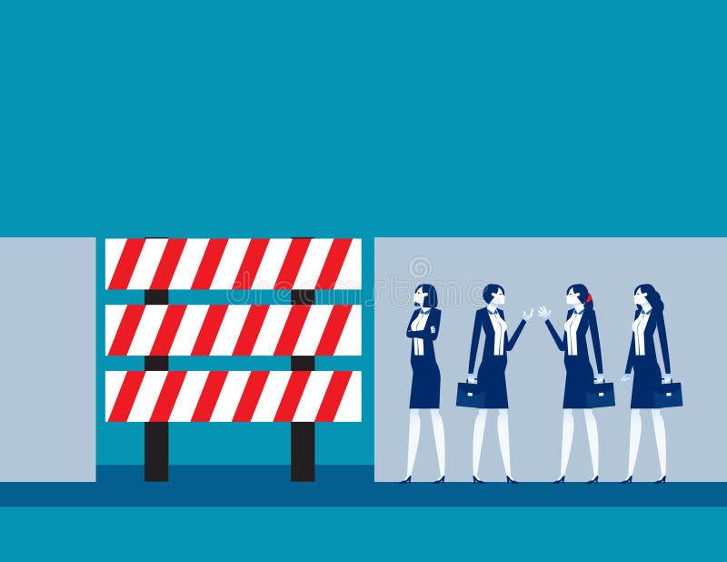 Business People Discuss in Front of Dead End Sign Board Stock Vector ...