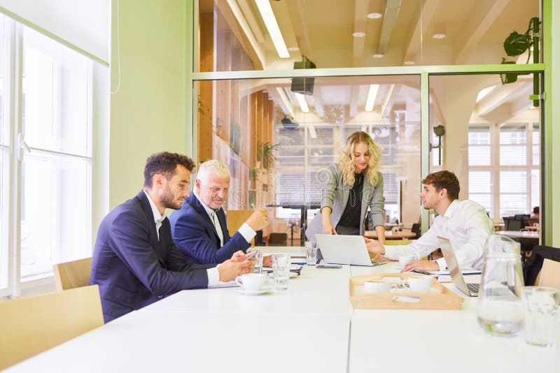 Business People Discuss Project in Strategy Workshop Stock Image ...