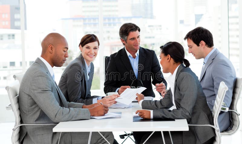 Business People Discussing a Budget Plan Stock Image - Image of ...