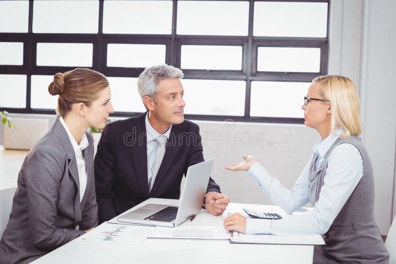 Business People Discussing with Client Stock Image - Image of ...