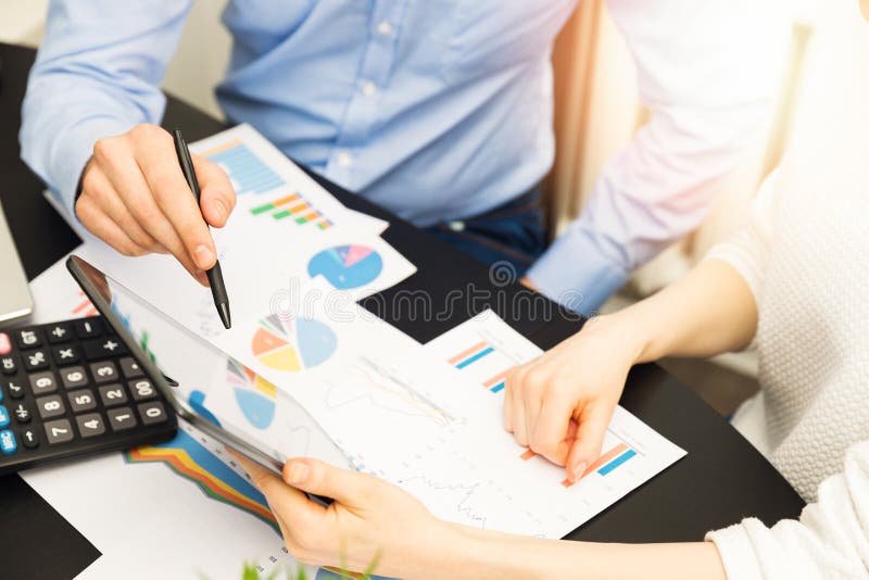 Business People Discussing Financial Data Results Stock Image - Image ...