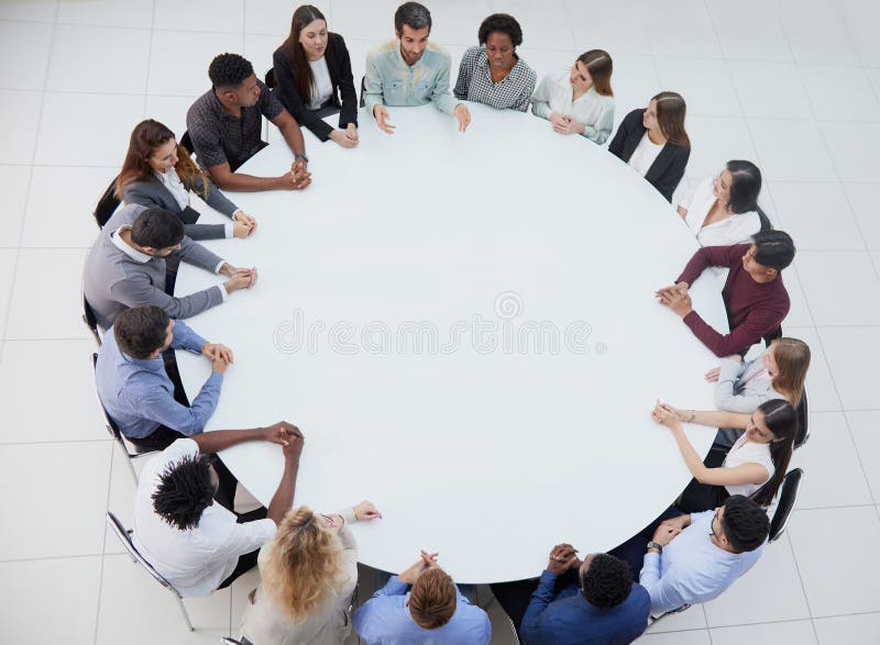 Silhouette Business People Round Table Stock Photos - Free & Royalty ...