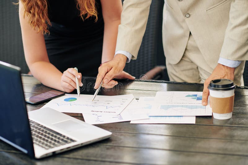 Discussing statistics stock image. Image of business - 53222285