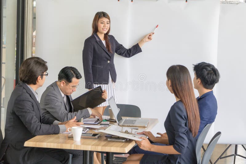 Business People are Discussing Work Stock Photo - Image of happy ...