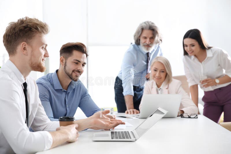 Business People Discussing Work Matters in Office Stock Image - Image ...
