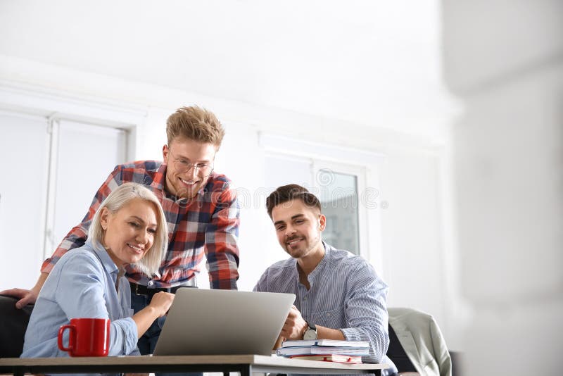 Business People Discussing Work Matters in Office, Space for Text ...