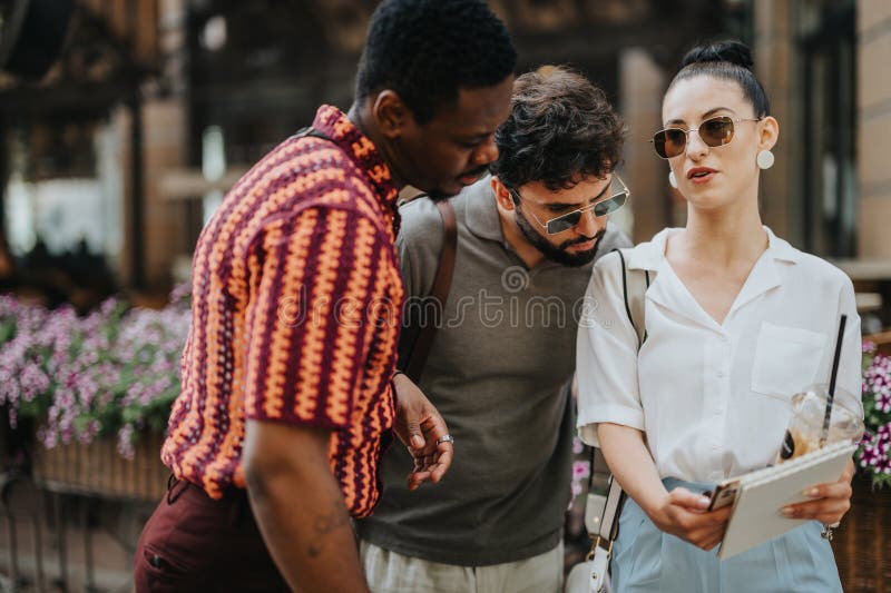 Business People Discussing Work in an Outdoor Setting Stock Image ...