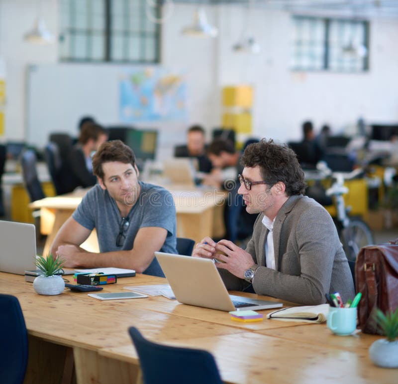 Business People, Discussion and Laptop for Collaboration on Project ...