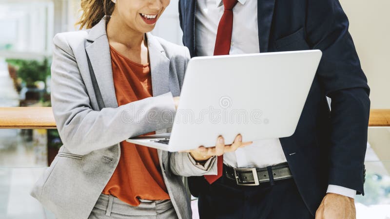 Business People Discussion Laptop Technology Togetherness Concept Stock ...
