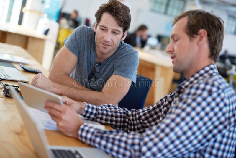 Business People, Discussion and Tablet for Collaboration on Idea ...