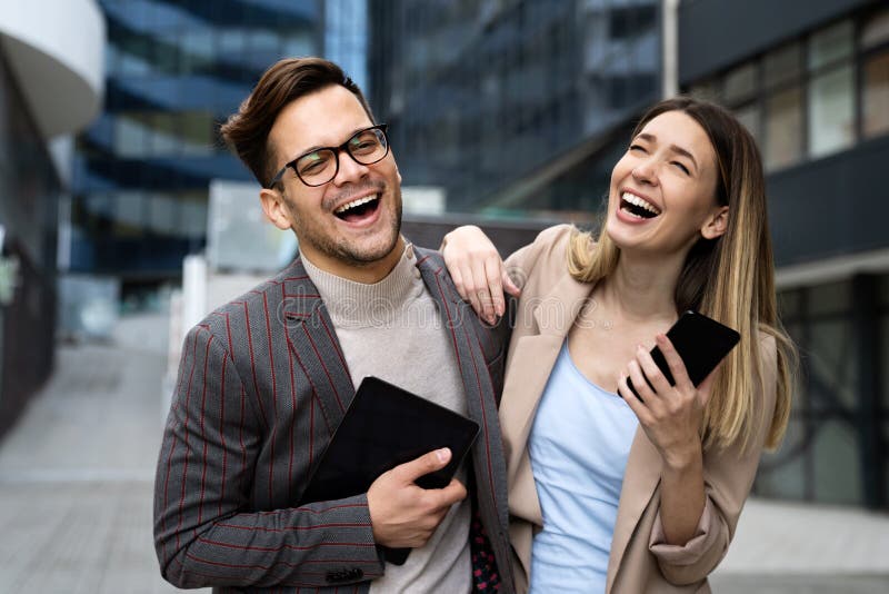 Business People Discussion Teamwork Togetherness Outdoors Concept Stock ...