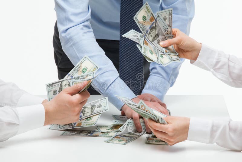 Business People Distributing Earnings Stock Image - Image of ...