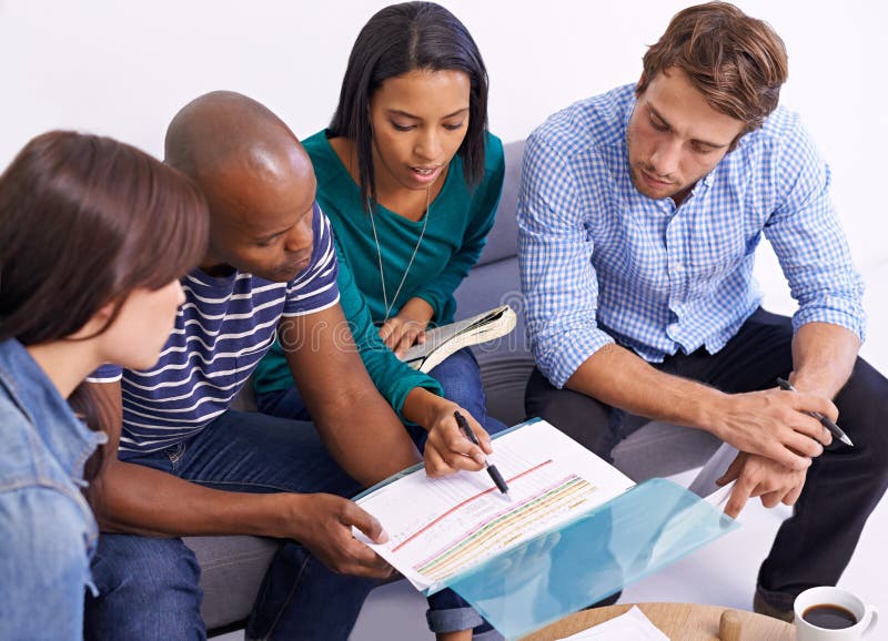 Business People, Documents and Group Planning, Discussion or ...