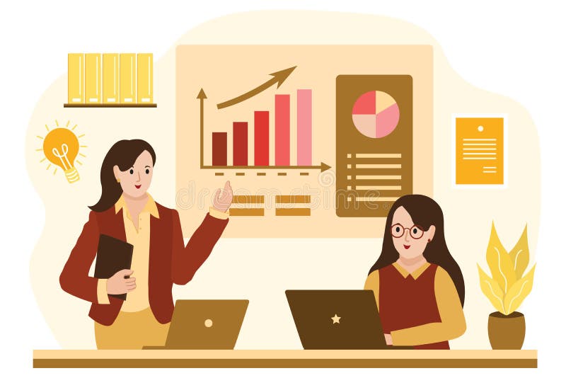 Business People Doing Discussion Presentation Illustration Vector Stock ...