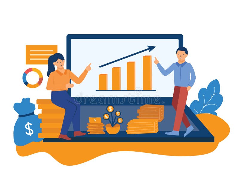 Business People Doing Discussion Presentation Illustration Vector Stock ...