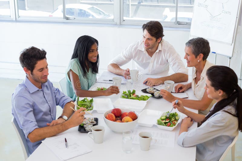 Business People Eating Lunch Together Stock Photo - Image of workpl ...