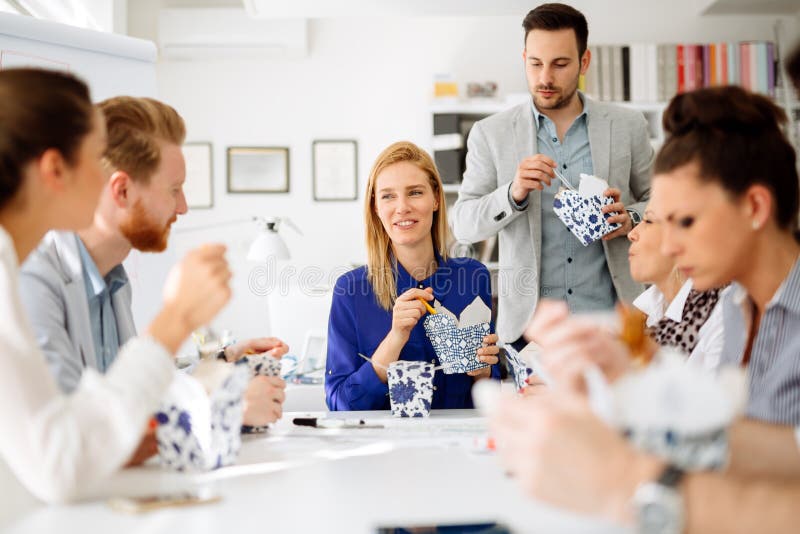 Business People Eating in Office Stock Photo - Image of eating ...