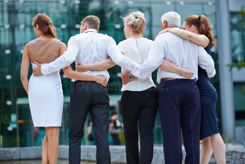 Business People Embracing from Behind Stock Image - Image of profession ...