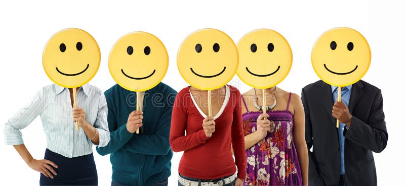 Business People with Emoticon Stock Image - Image of background, female ...