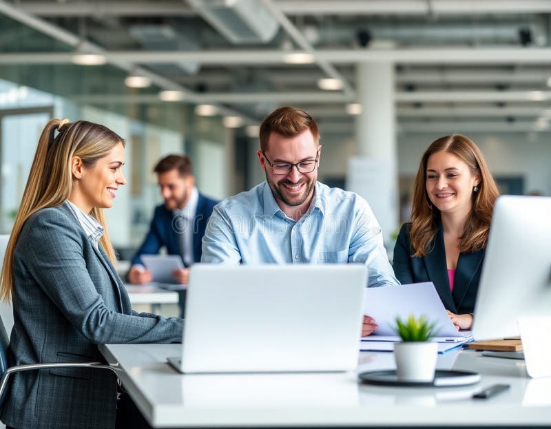 "Business People Engaged in Work at the Office" Stock Illustration ...