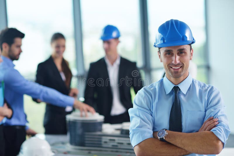 Business People and Engineers on Meeting Stock Photo - Image of light ...